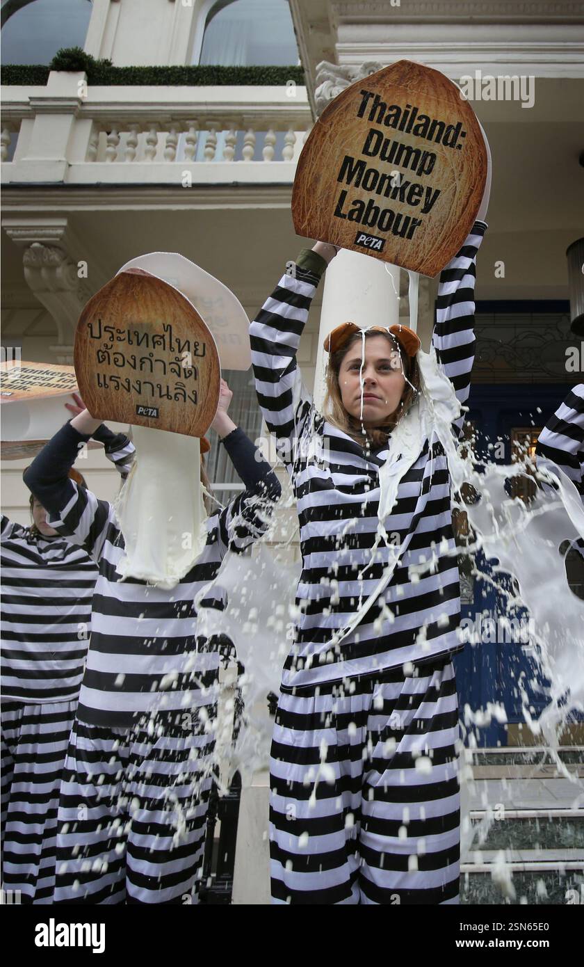 London, England, UK. 13th Feb, 2025. Activists from animal rights group ...
