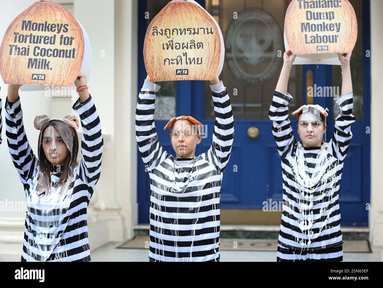 London, England, UK. 13th Feb, 2025. Activists from animal rights group ...