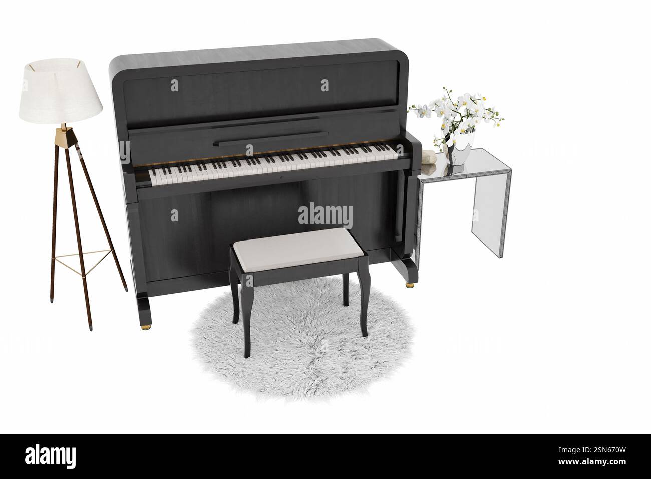 3d render piano keyboard Stock Photo - Alamy