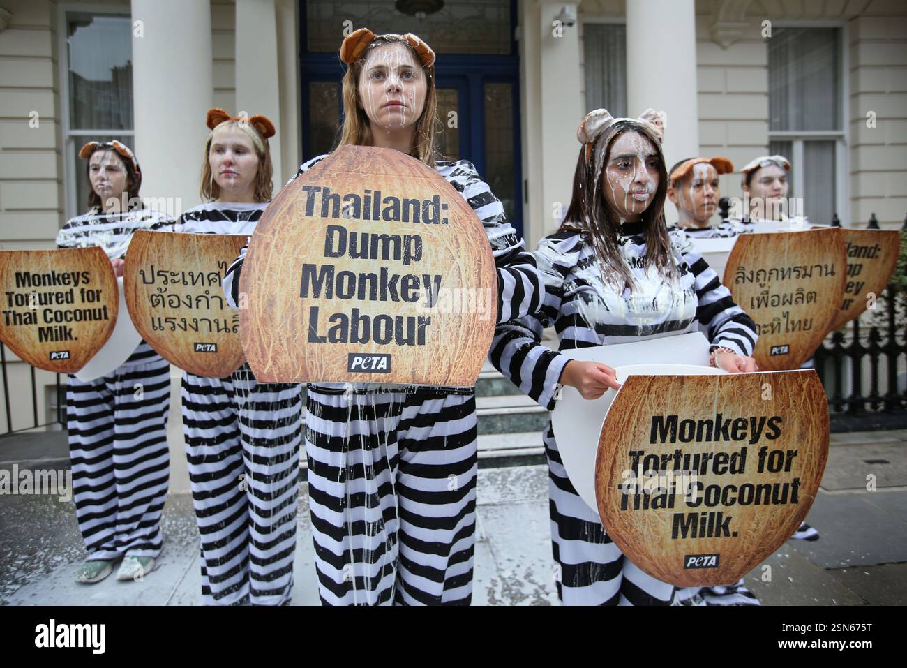 London, England, UK. 13th Feb, 2025. Activists from animal rights group ...