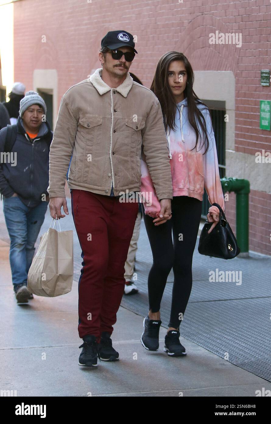 Actor James Franco walks in Soho with his girlfriend, student Isabel ...