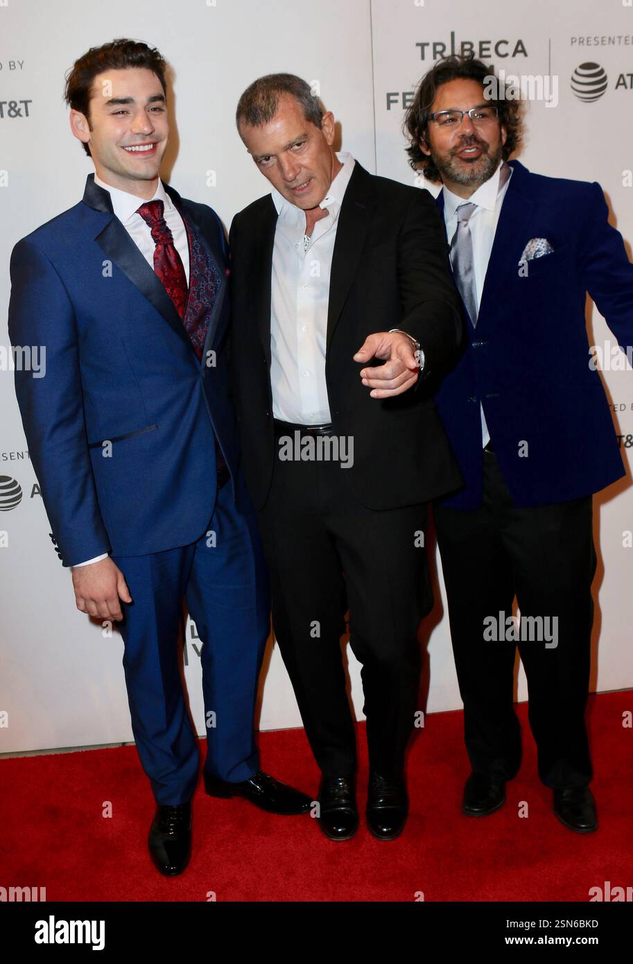 Alex Rich, Antonio Banderas and Ken Biller arriving at a screening of ...