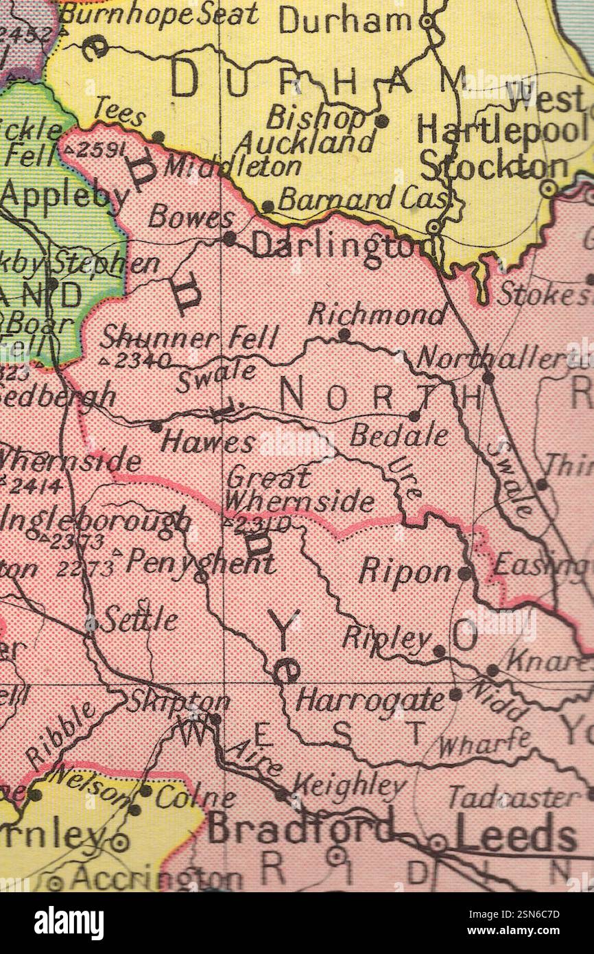 A vintage political map of Great Britain showing the county of ...