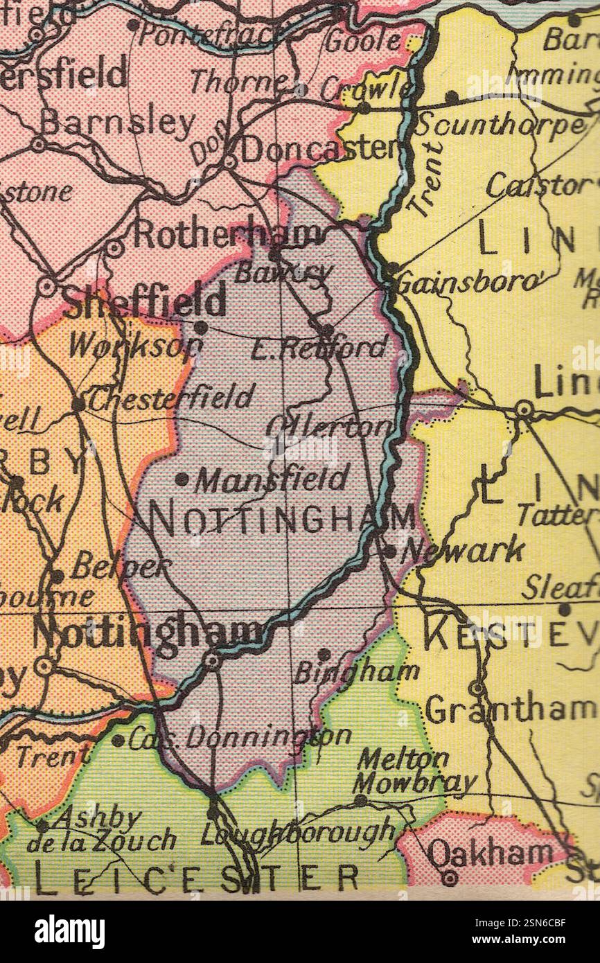 A vintage political map of Great Britain showing the county of ...