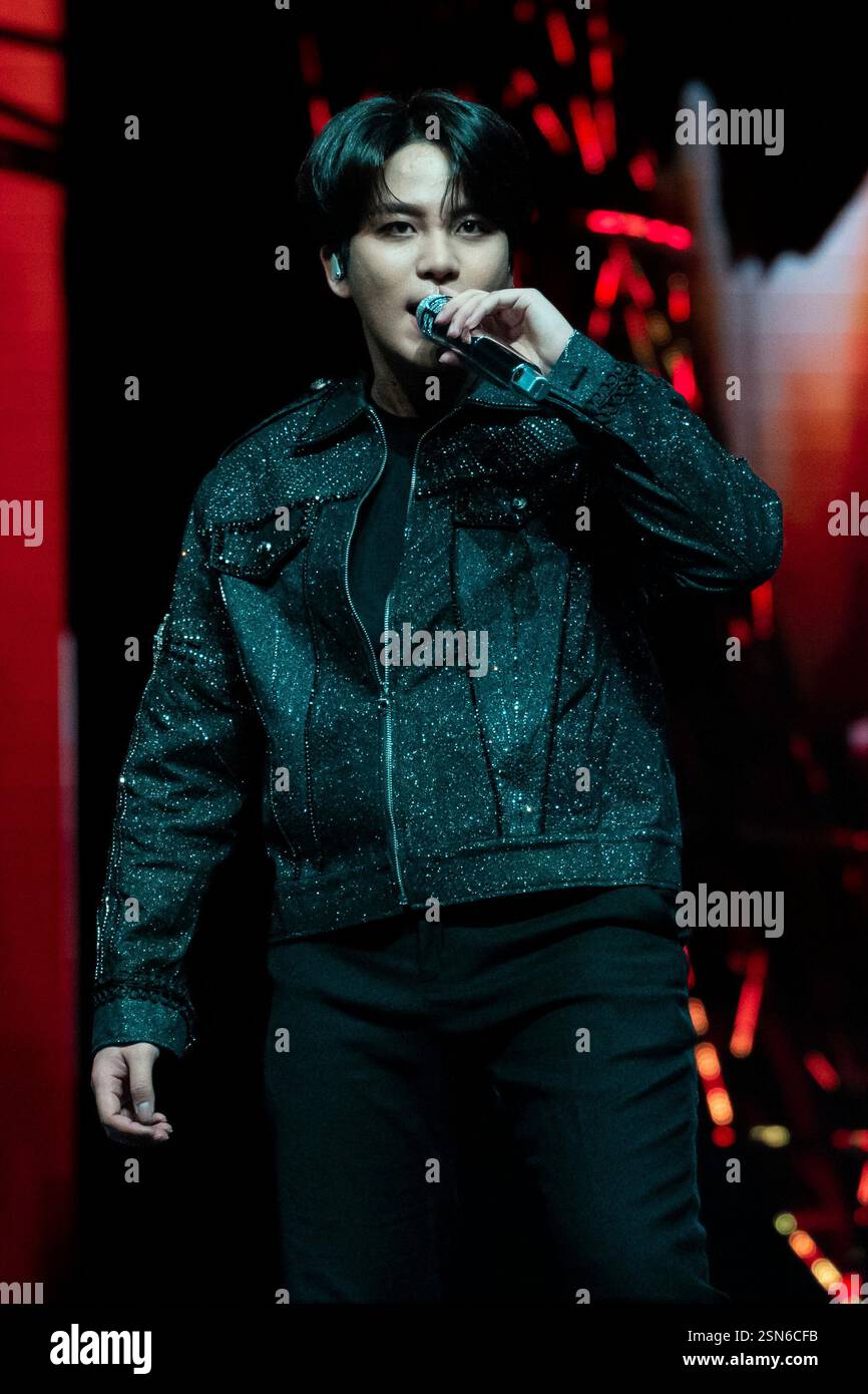 Milan, Italy. 20 January 2025. K-Pop boy group ATEEZ performs at Unipol ...