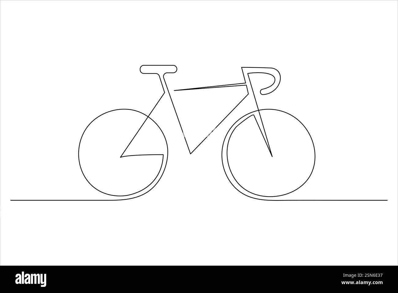 Continuous one line bicycle outline on a white background vector art ...