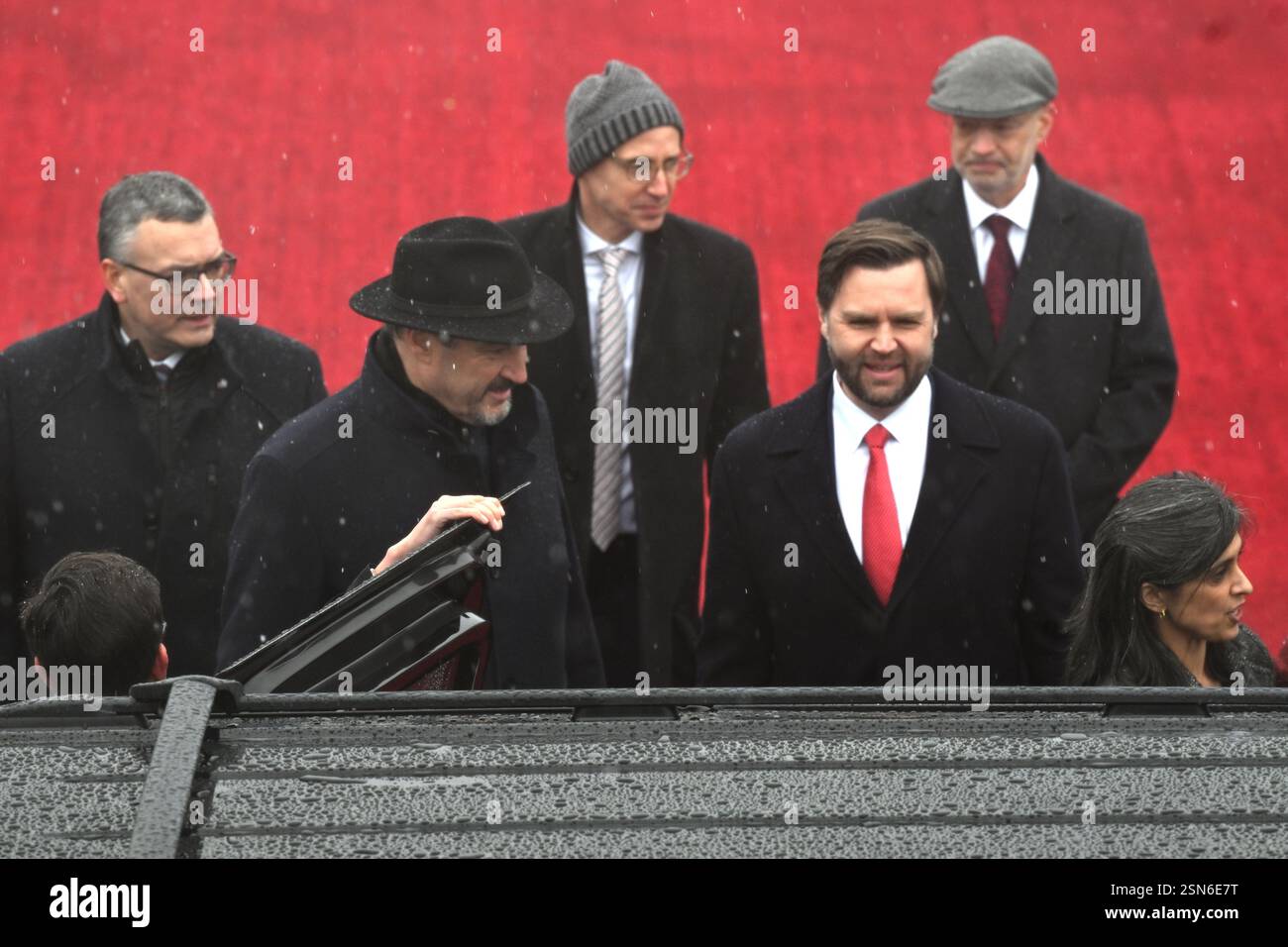 Hallbergmoos, Germany. 13th Feb, 2025. Minister President Markus Söder ...