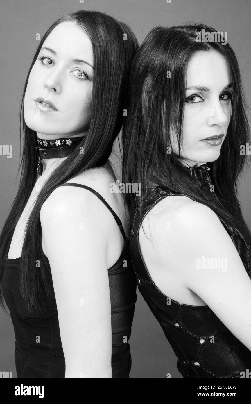 KARNATAKA BAND, YOUNG, PORTRAIT, 2004: The two female members of the ...