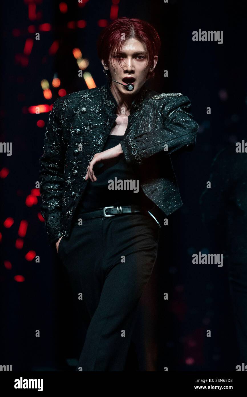 Milan, Italy. 20 January 2025. K-Pop boy group ATEEZ performs at Unipol ...