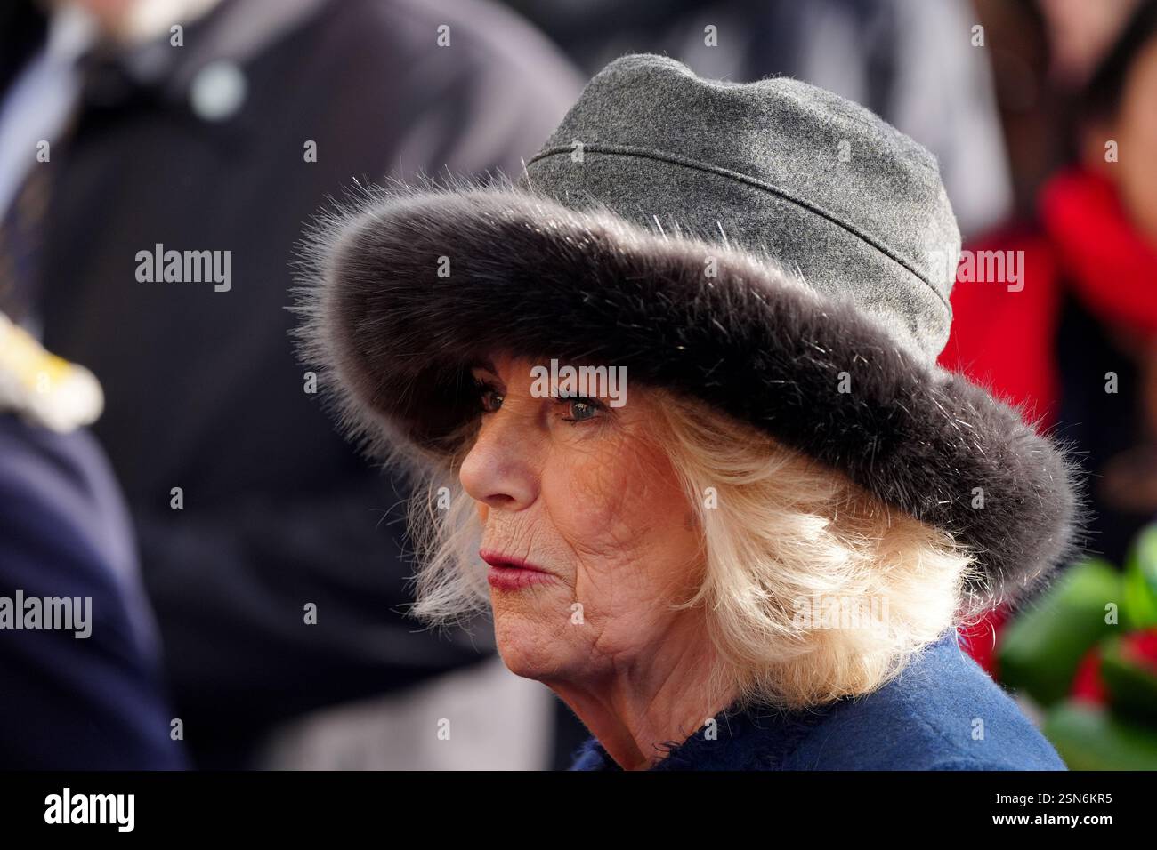 Queen Camilla meets members of the public and local dignitaries as she ...
