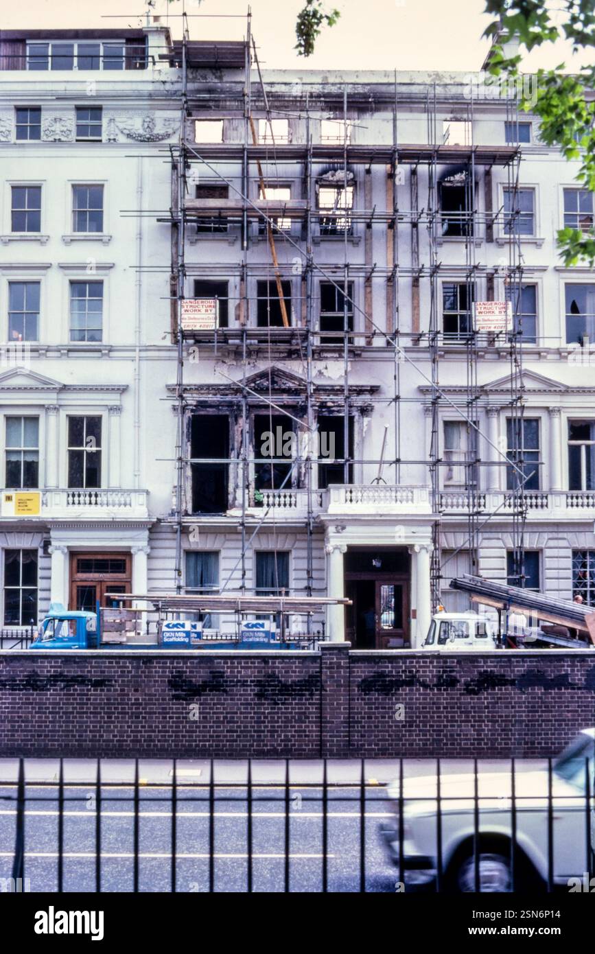 Iranian Embassy Siege fire damaged building a few weeks after the siege ...