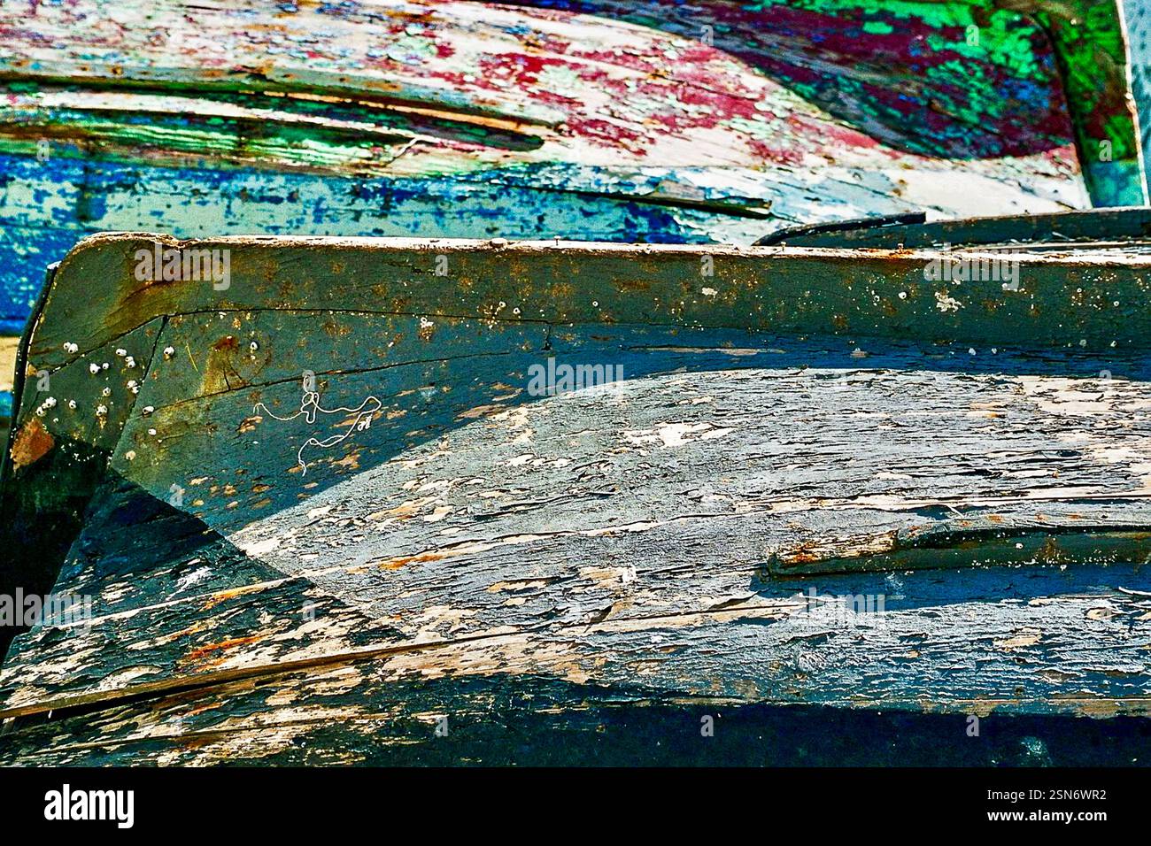 Port of Sesimbra detail old sloop Stock Photo - Alamy