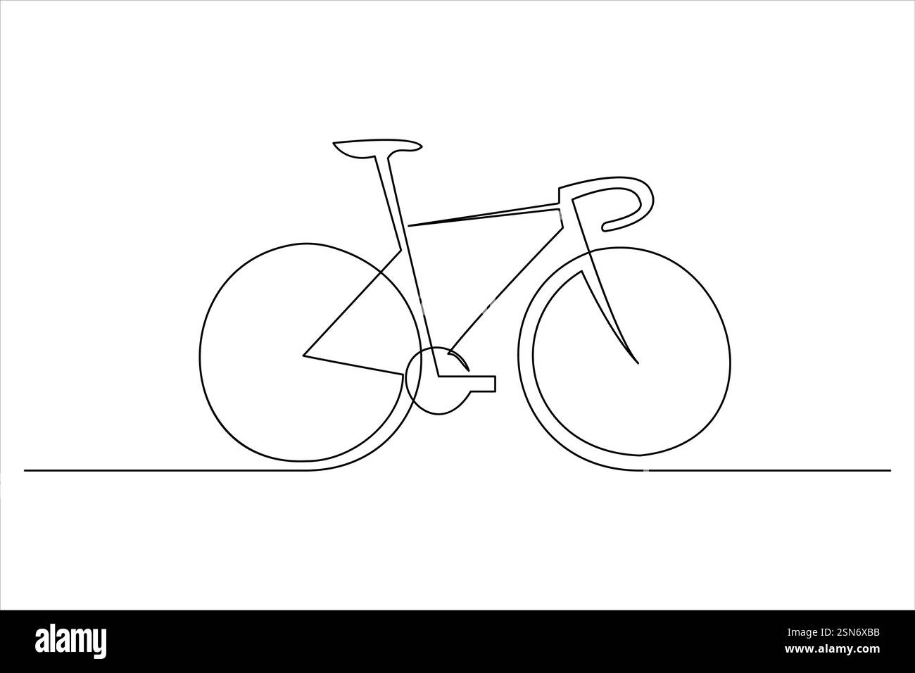 Continuous one line drawing of bicycle outline vector art illustration ...