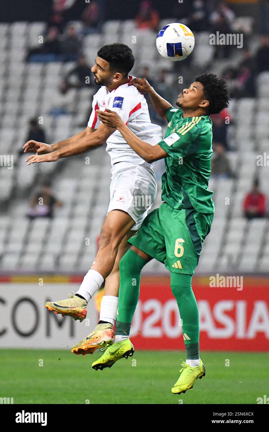 Shenzhen, China. 13 February, 2025. Saleh Barnawi #6 of Saudi Arabia ...