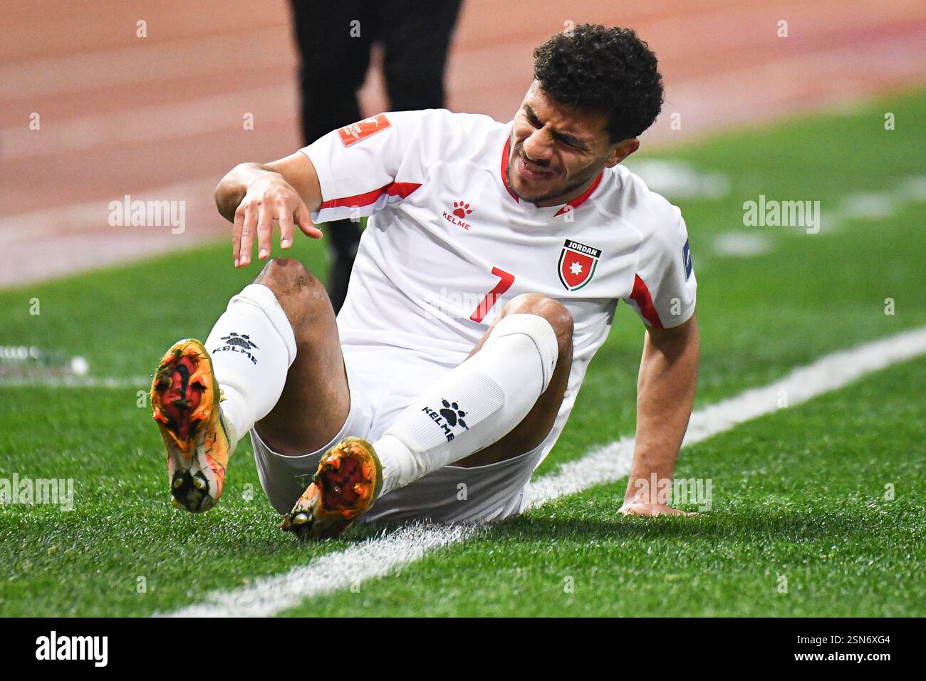 Shenzhen, China. 13 February, 2025. Ibrahim Sabra #7 of Jordan during ...