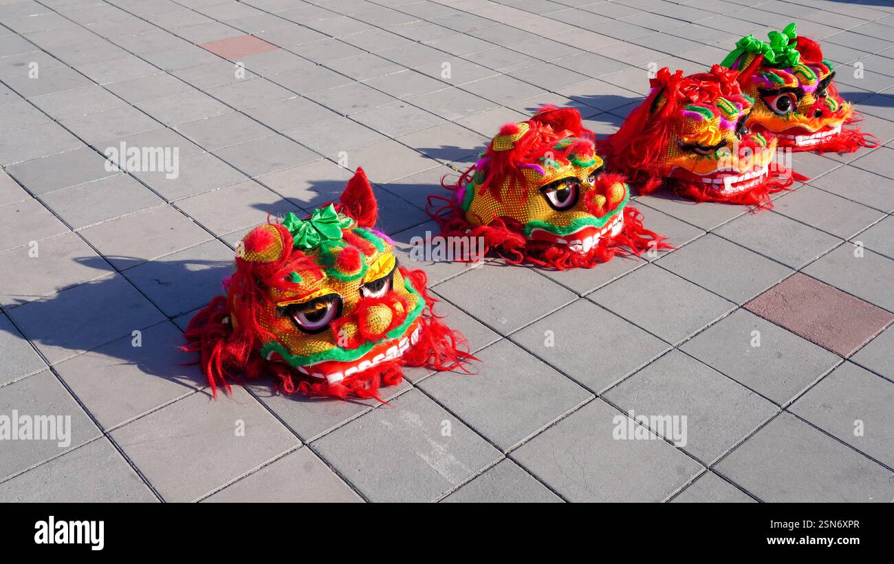 Traditional Chinese Lion Dance Performance Prop - Colorful Lion Head ...
