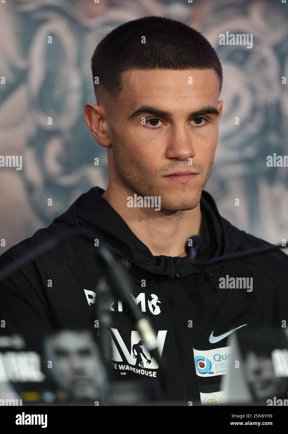 Alfie Middlemiss during a press conference at Co-op Live, Manchester ...
