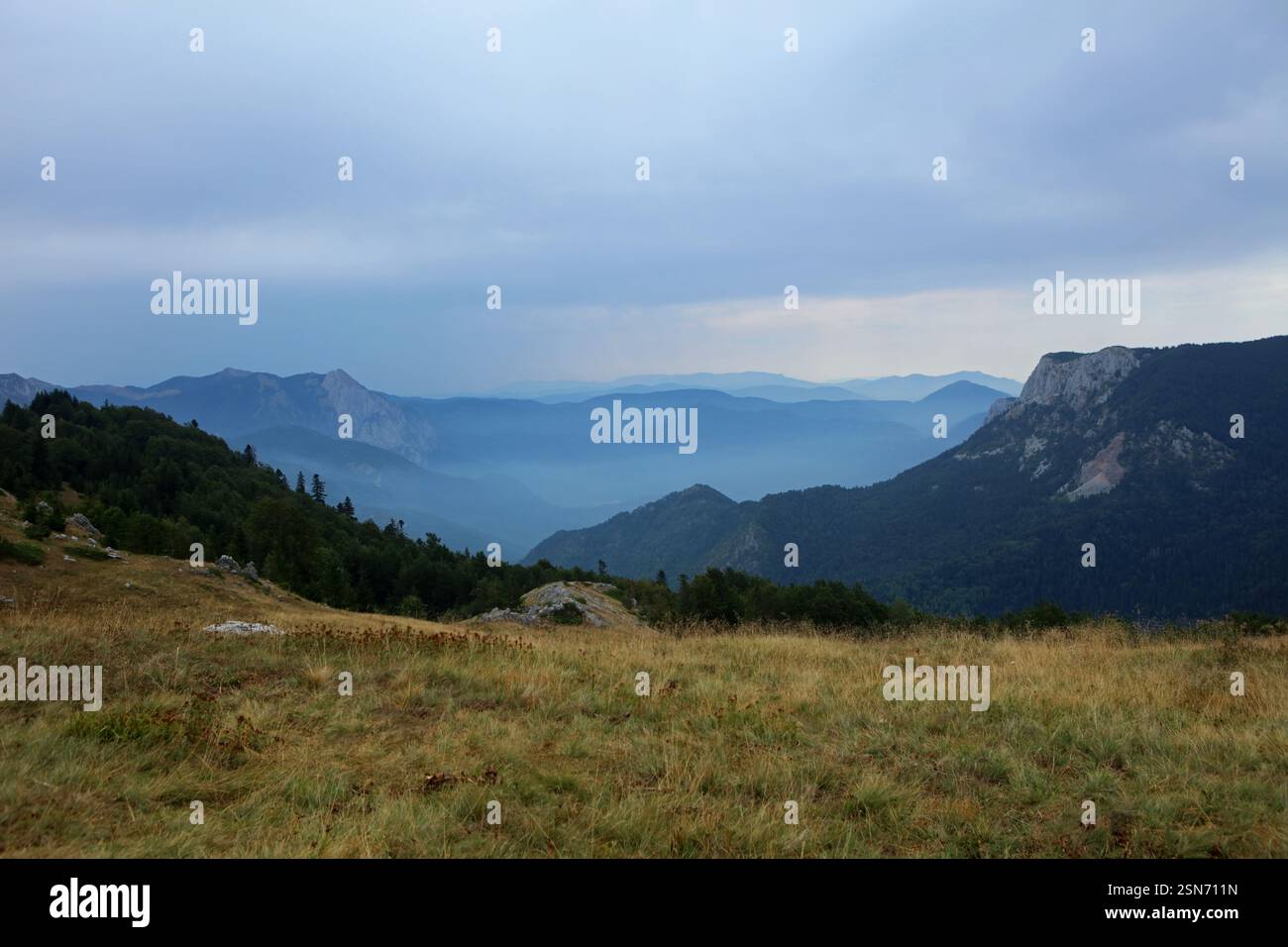 Hiking path and mountain landscape in Sutjeska National Park near ...