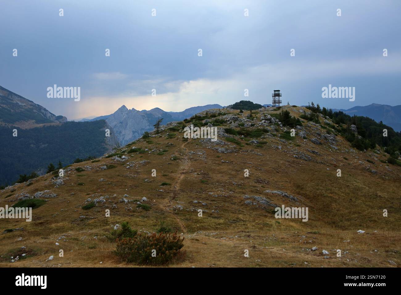 Hiking path and mountain landscape in Sutjeska National Park near ...