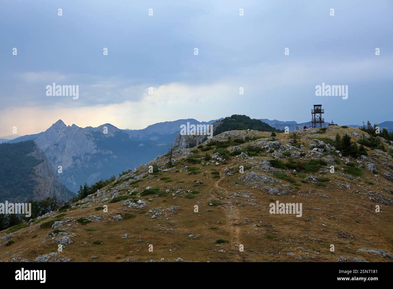Hiking path and mountain landscape in Sutjeska National Park near ...