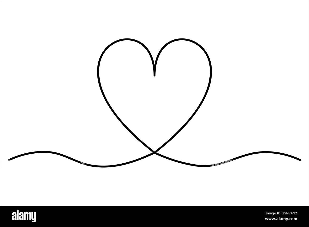 Heart continuous one line art drawing of heart hand drawn vector ...