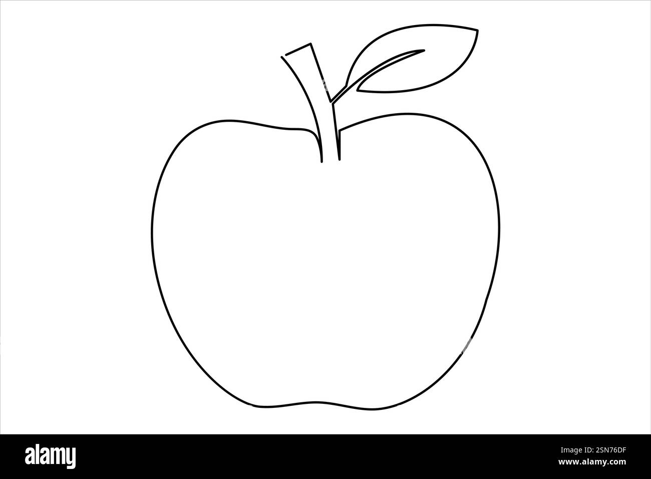 Continuous one line art drawing apple outline vector art illustration ...