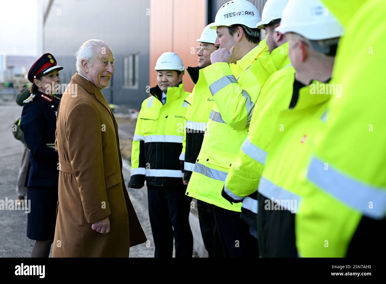 King Charles III arrives to visit SeAH Wind's XXXL offshore turbine ...