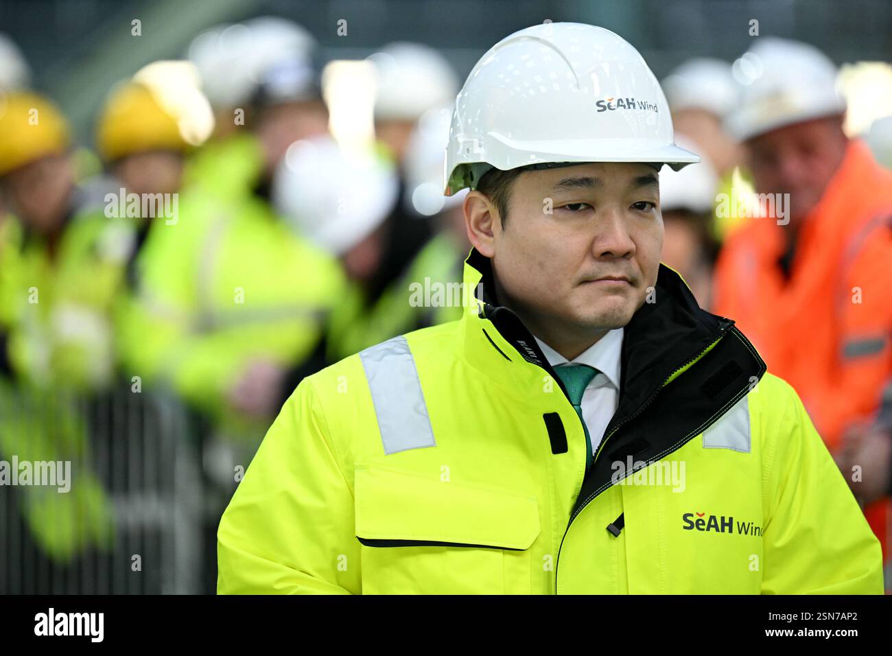 SeAH Steel President Joosung Lee looks on during King Charles III's ...