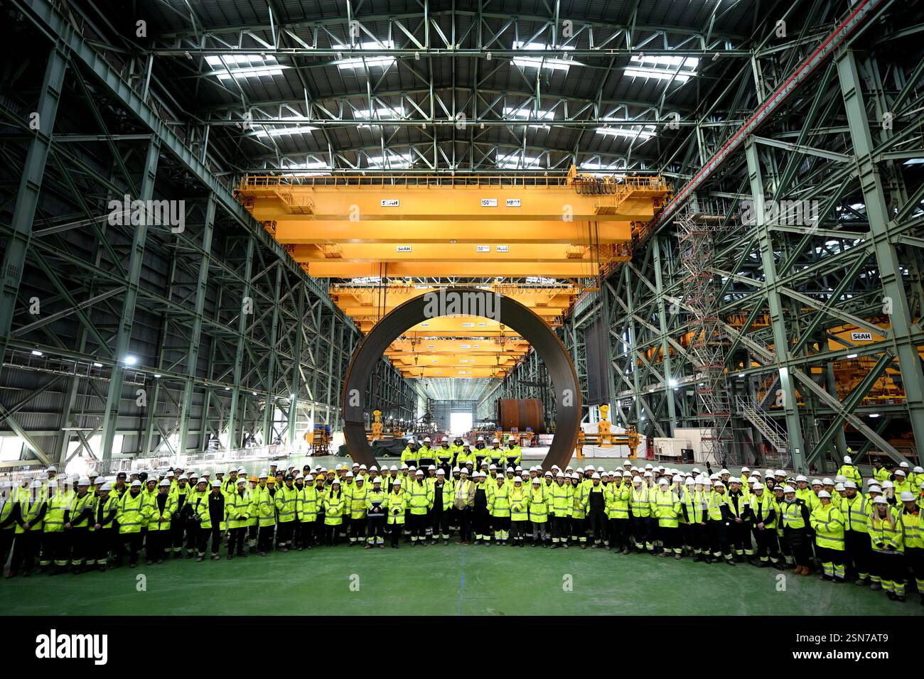 SeAH Wind and K2 employees pose for a photograph following King Charles ...