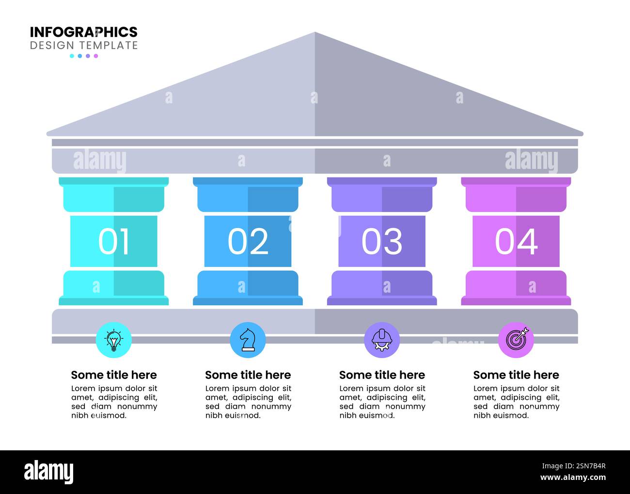 Infographic template with icons and 4 options or steps. Supporting ...