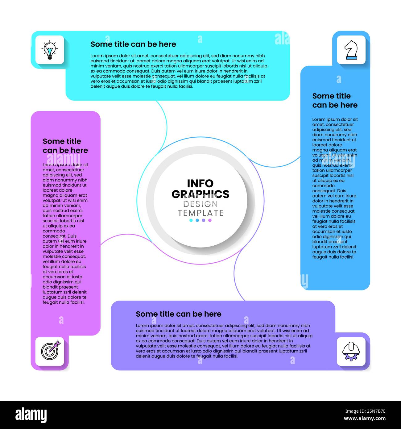 Infographic template with icons and 4 options or steps. Connected ...