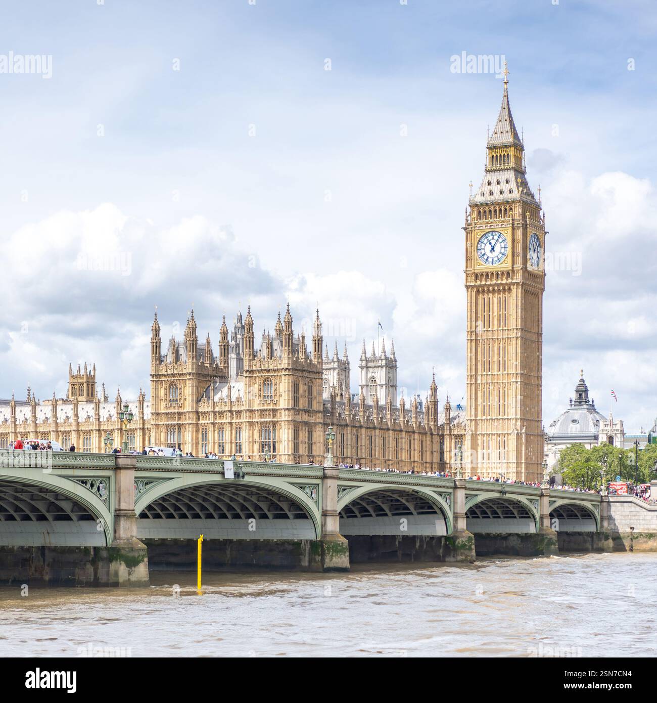 Big Ben and Westminster Bridge stand tall over the River Thames ...