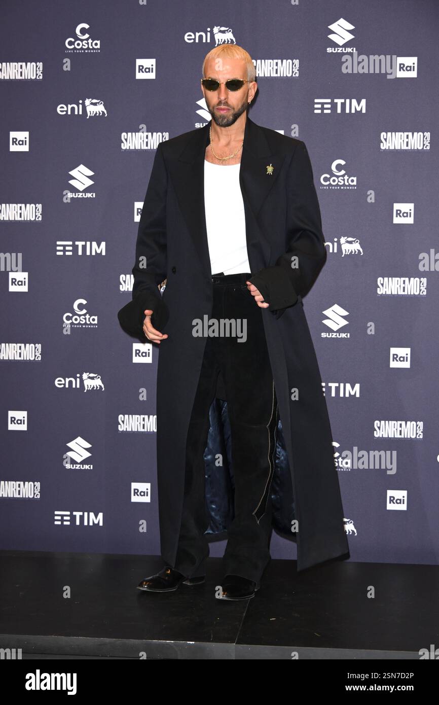 Sanremo, Italy. 13th Feb, 2025. Photocall Shablo In the photo Shablo ...