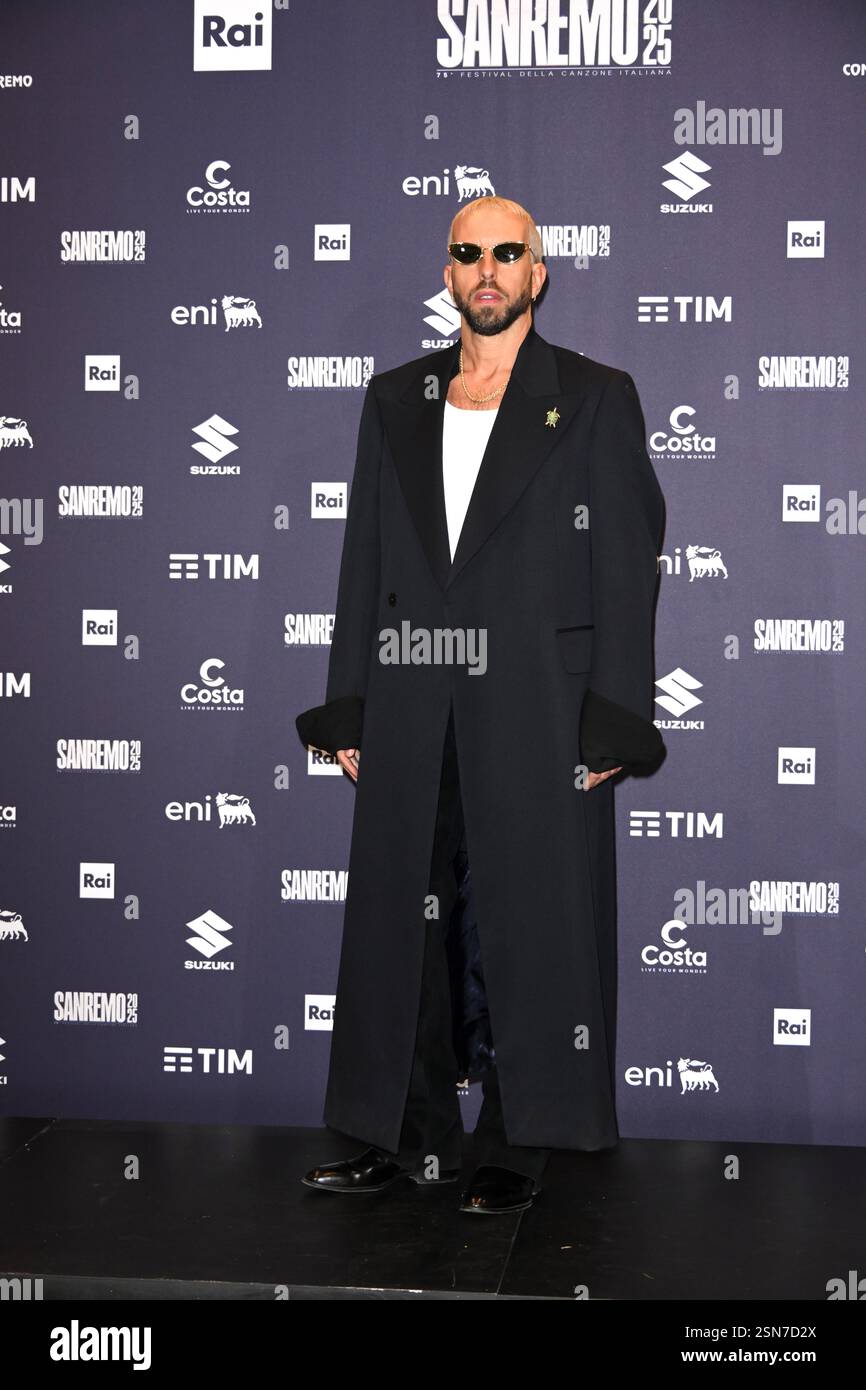 Sanremo, Italy. 13th Feb, 2025. Photocall Shablo In the photo Shablo ...