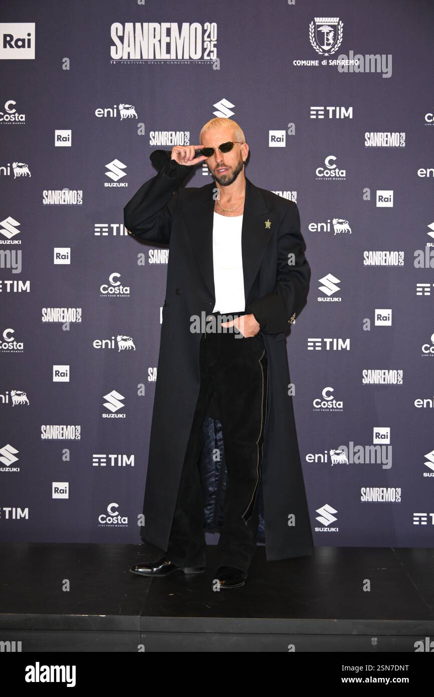 Sanremo, Italy. 13th Feb, 2025. Photocall Shablo In the photo Shablo ...
