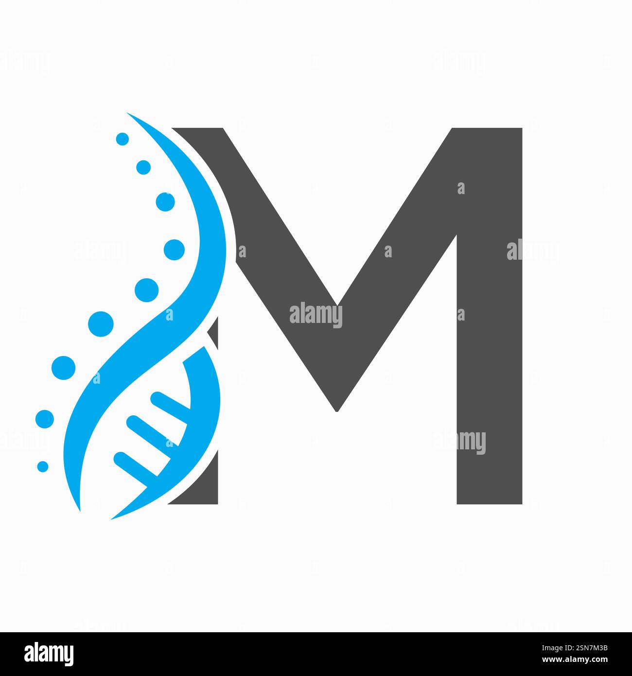 DNA Spiral Logo On Letter M For Healthcare Sign Vector Template Stock ...