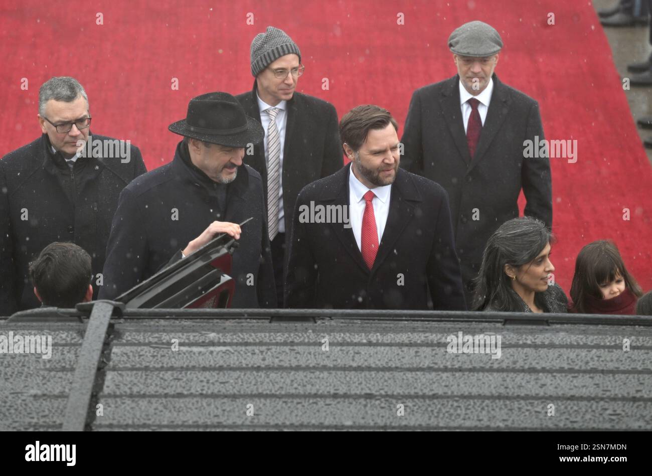 Hallbergmoos, Germany. 13th Feb, 2025. Minister President Markus Söder ...