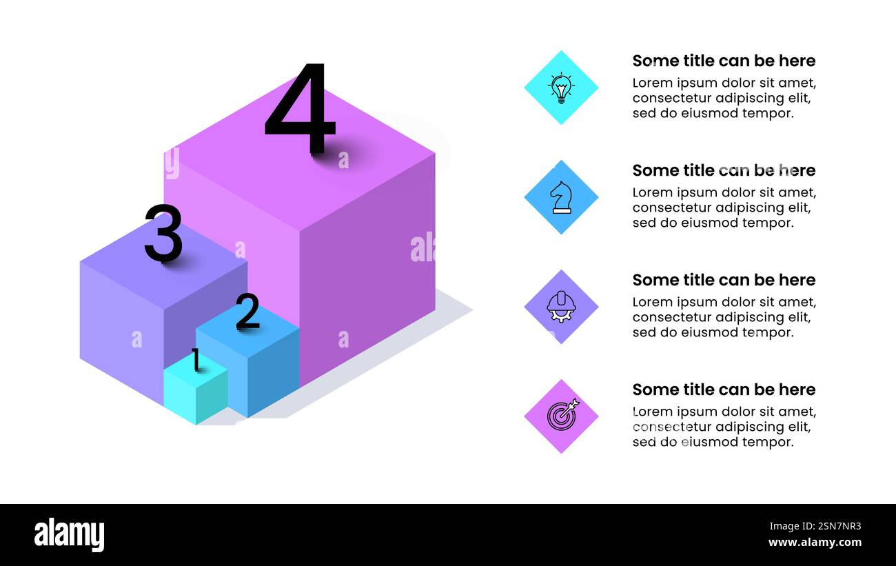 Infographic template with icons and 4 options or steps. Cubes. Can be ...