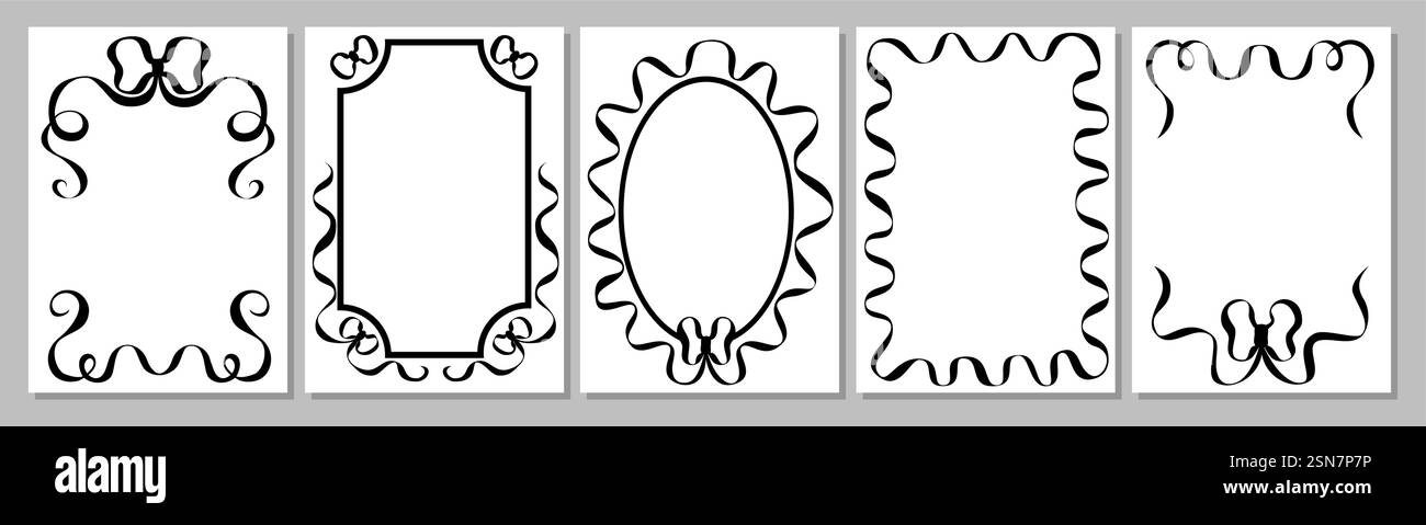 Cute Coquette of black Vintage Frames ribbon set. Pretty Girly bows ...