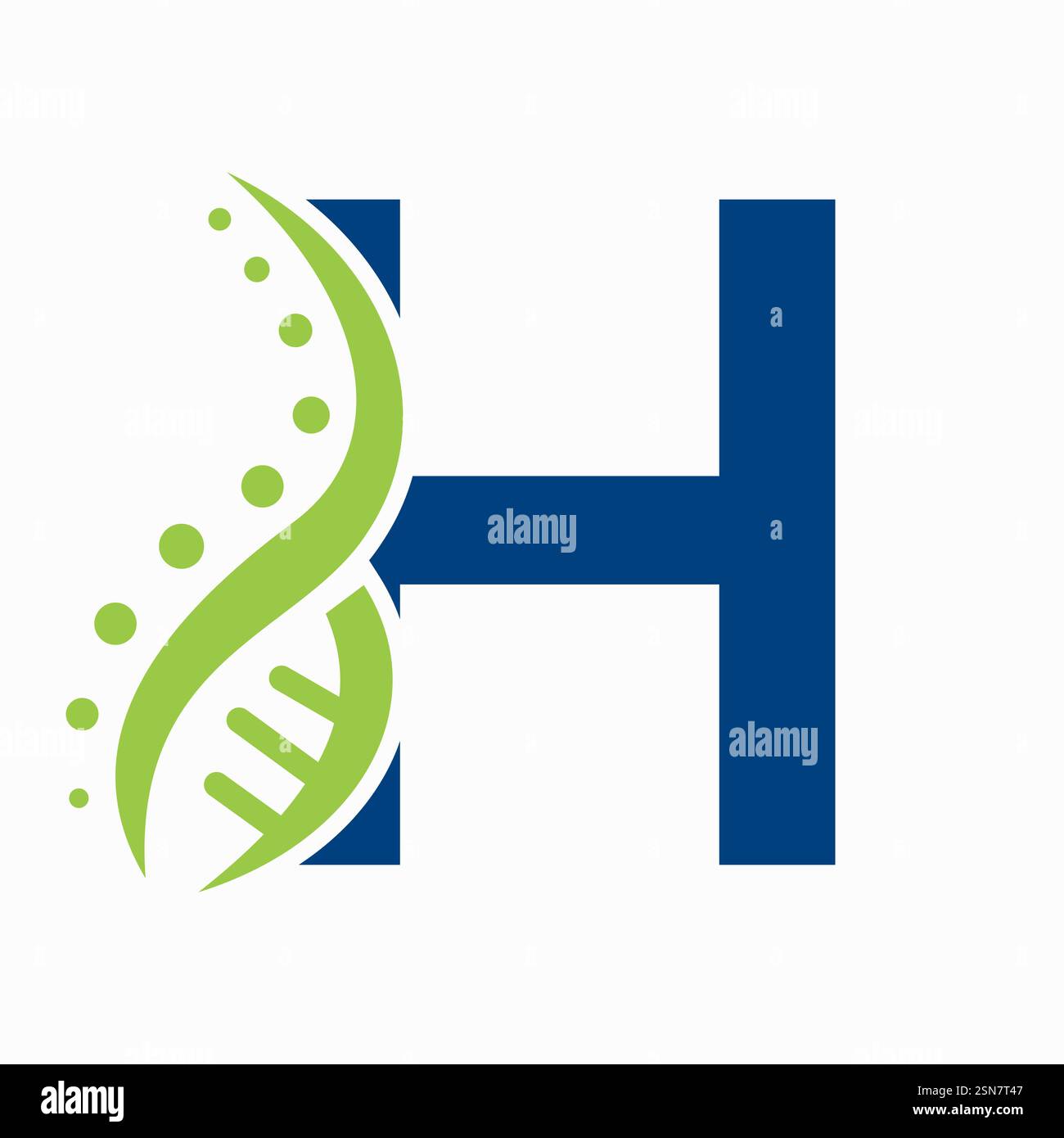 DNA Spiral Logo On Letter H For Healthcare Sign Vector Template Stock ...