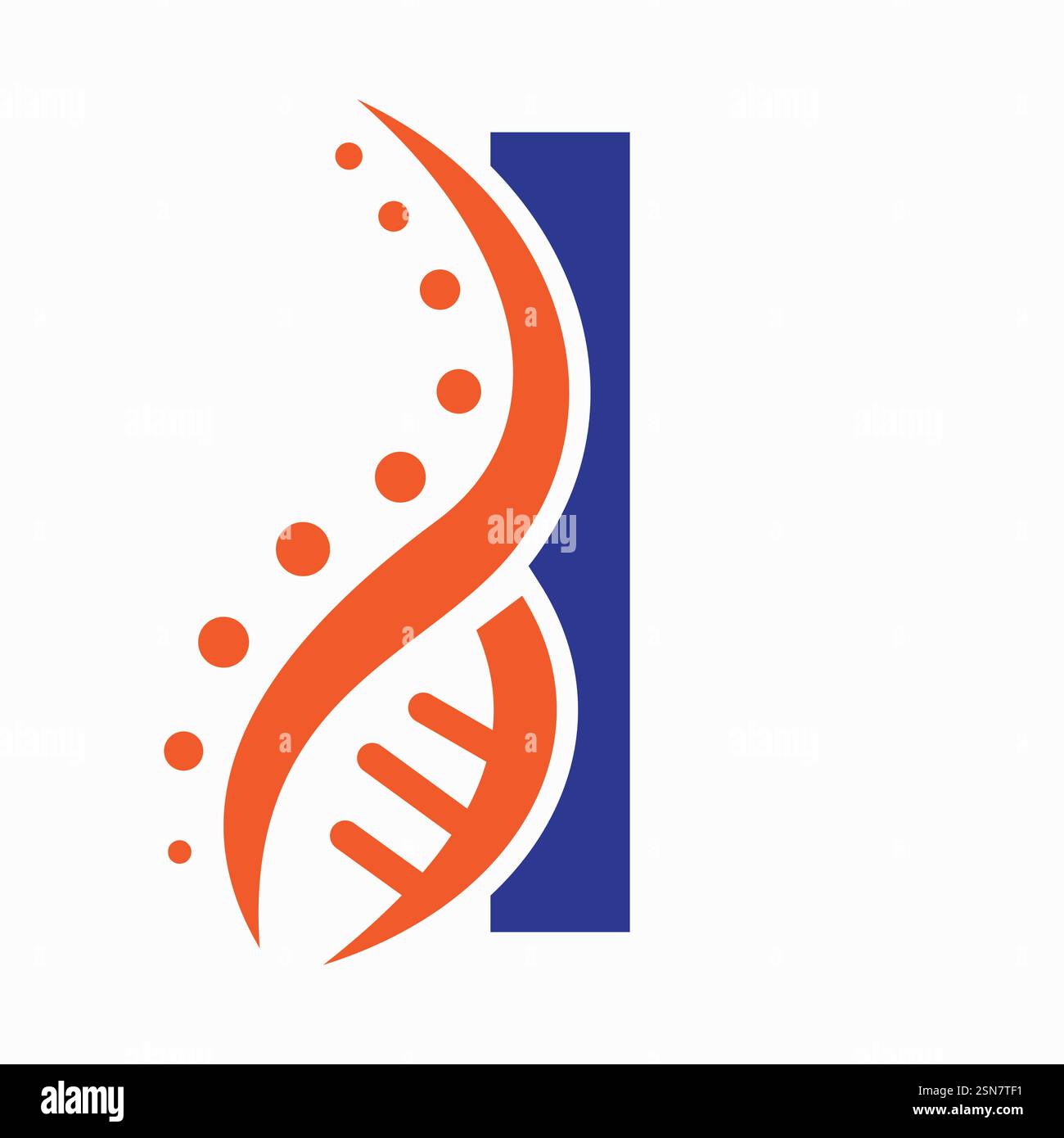 DNA Spiral Logo On Letter I For Healthcare Sign Vector Template Stock ...