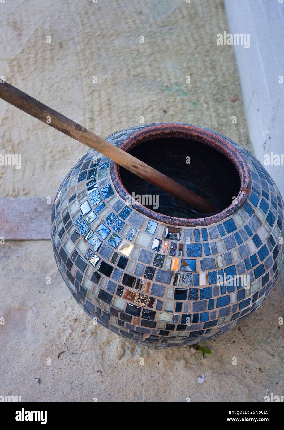 Traditional water pot for washing feet in Maafushi ,Maldives Stock ...