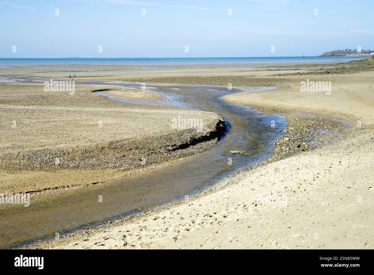 Thar beach mouth of the Thar (Coastal river the Thar) in Saint-Pair-sur ...