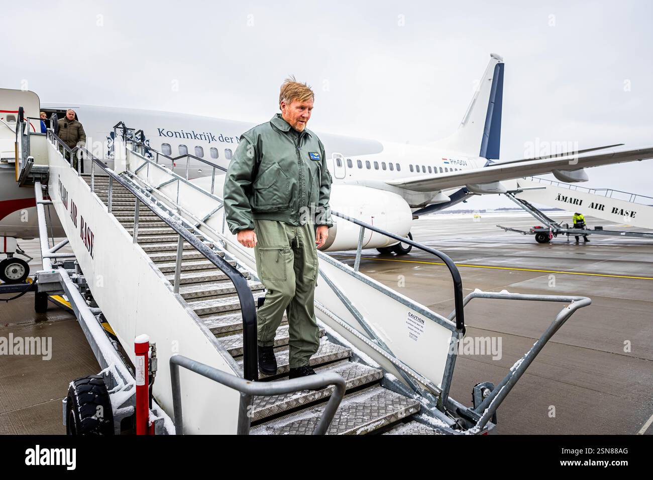 Amari, Estonia. 13th Feb, 2025. King Willem-Alexander during a visit to ...