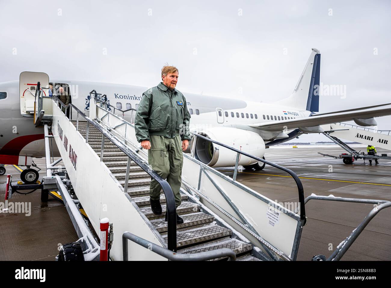 Amari, Estonia. 13th Feb, 2025. King Willem-Alexander during a visit to ...