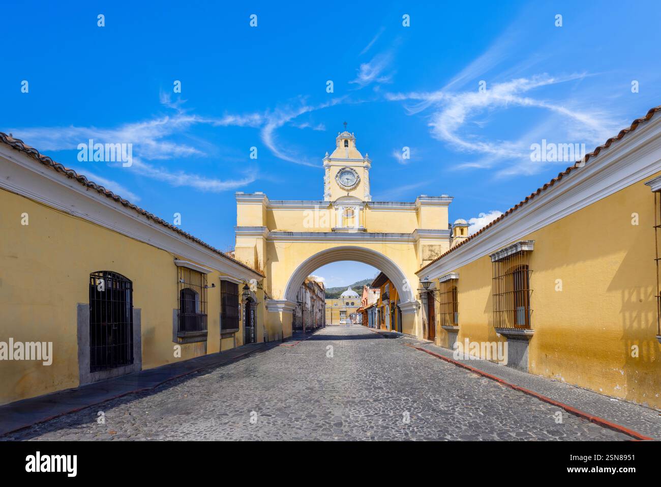 Guatemala, Santa Catalina arch in Antigua in historic city center ...