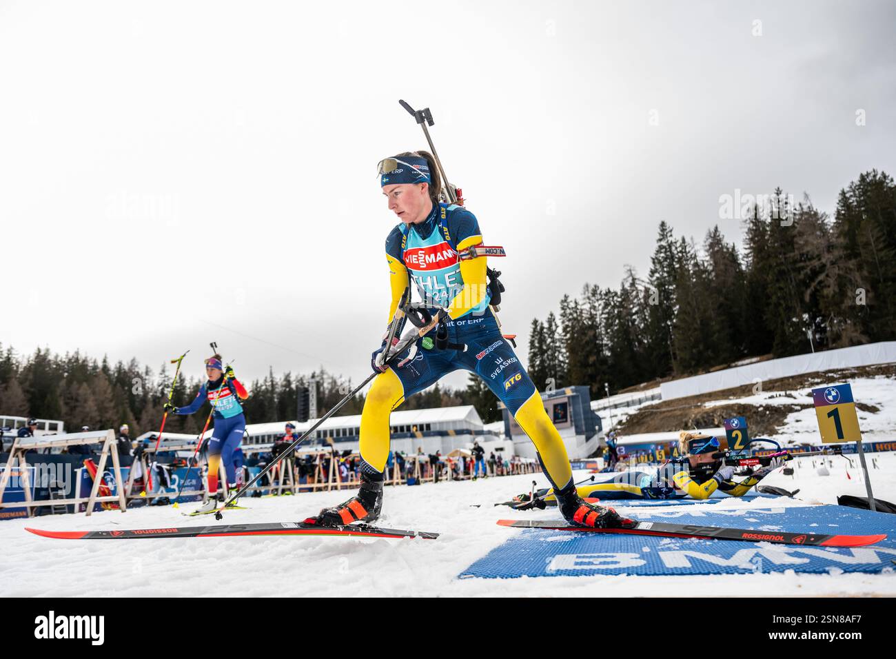 Ella Halvarsson of, Sweden. , . at a training session during the IBU ...