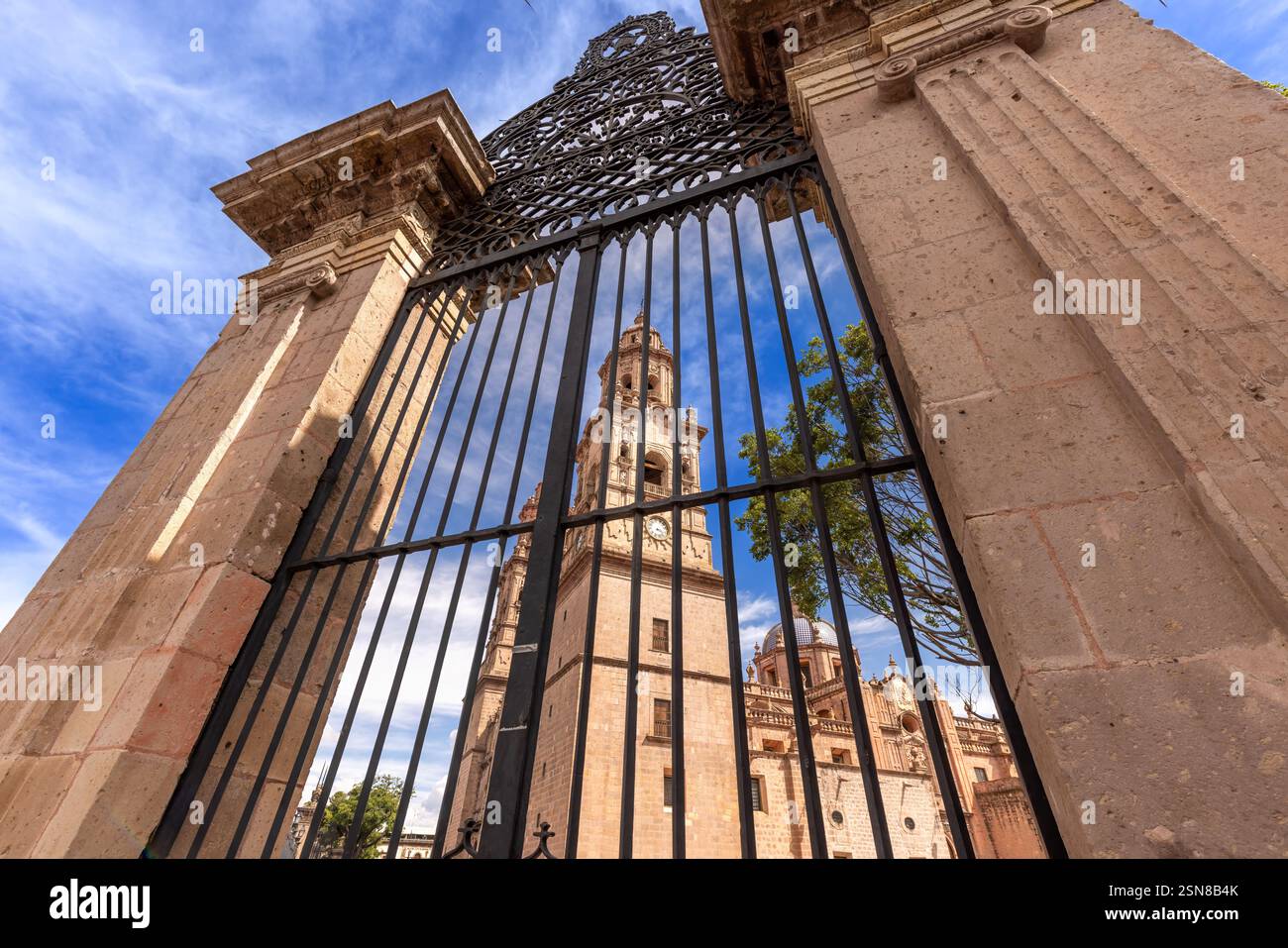 Mexico Morelia, popular tourist destination Morelia Cathedral on Plaza ...
