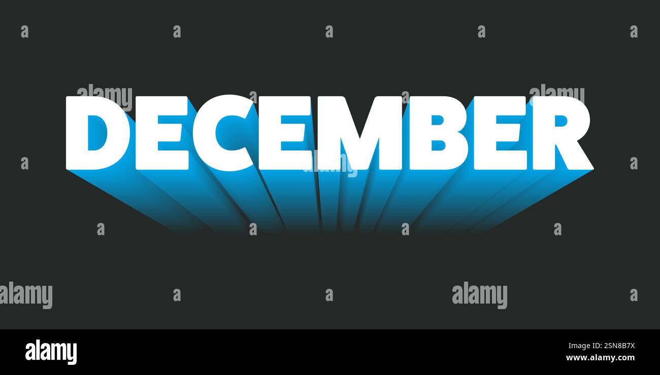 Big Bold 3D December Typography or Banner Design with Gradient Effect ...