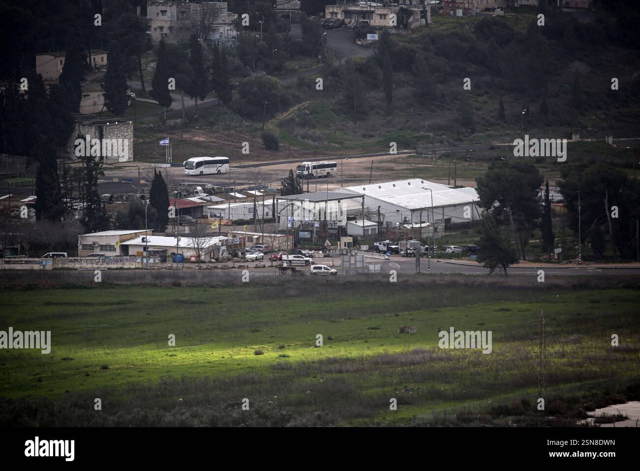View of the Israeli Hawara camp. After a Palestinian tried to run over ...